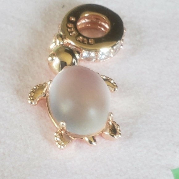 charms | Jewelry | Rose Gold Murano Glass Pink Sea Turtle Dangle Charm ...